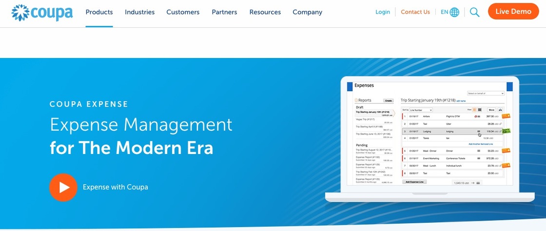 Coupa Expense Managementの特徴・料金・評判 | プロキュア - 法人向けSaaS・ITサービスの比較・検索サイト